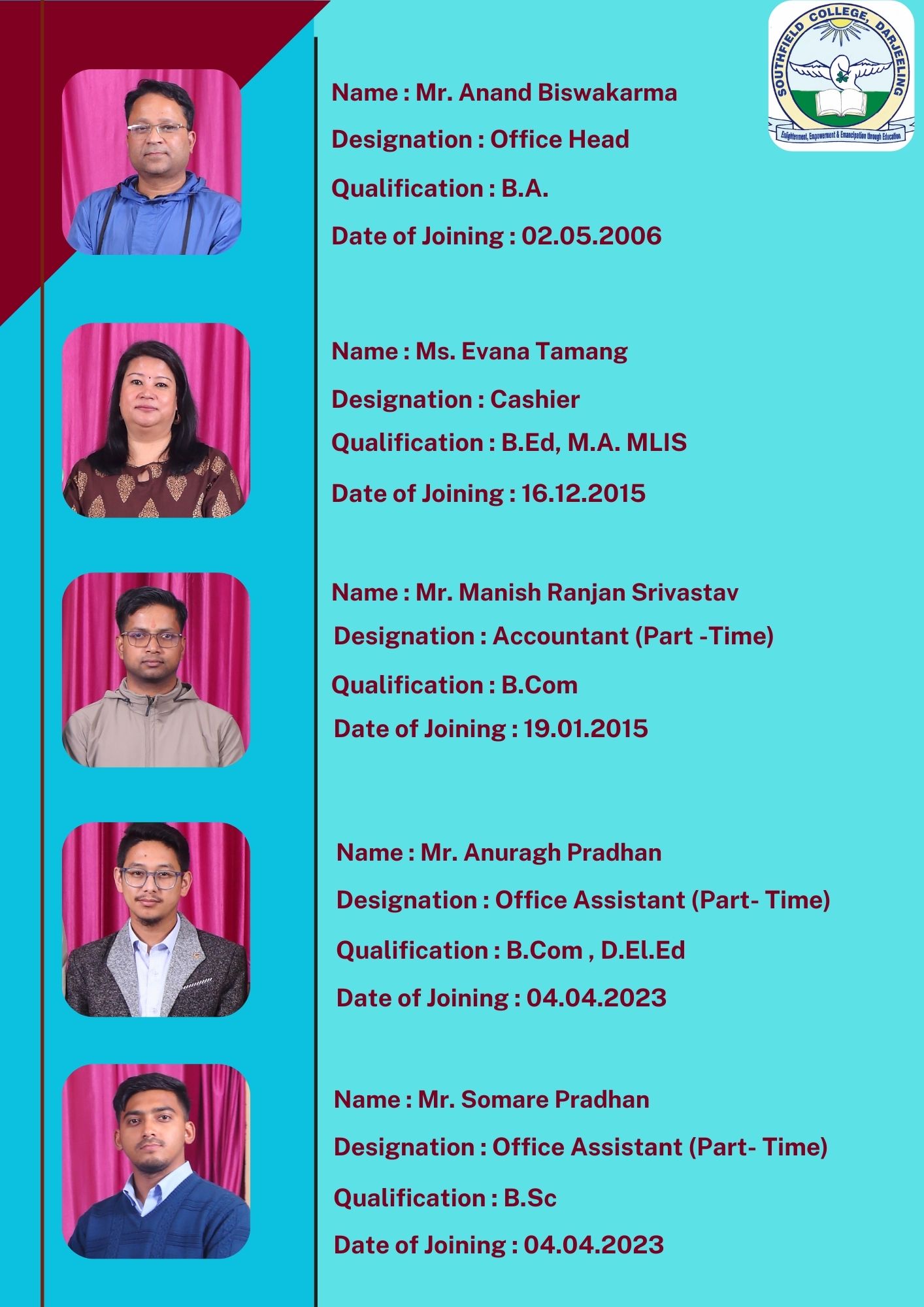 Administrative Dept. – Southfield College Darjeeling